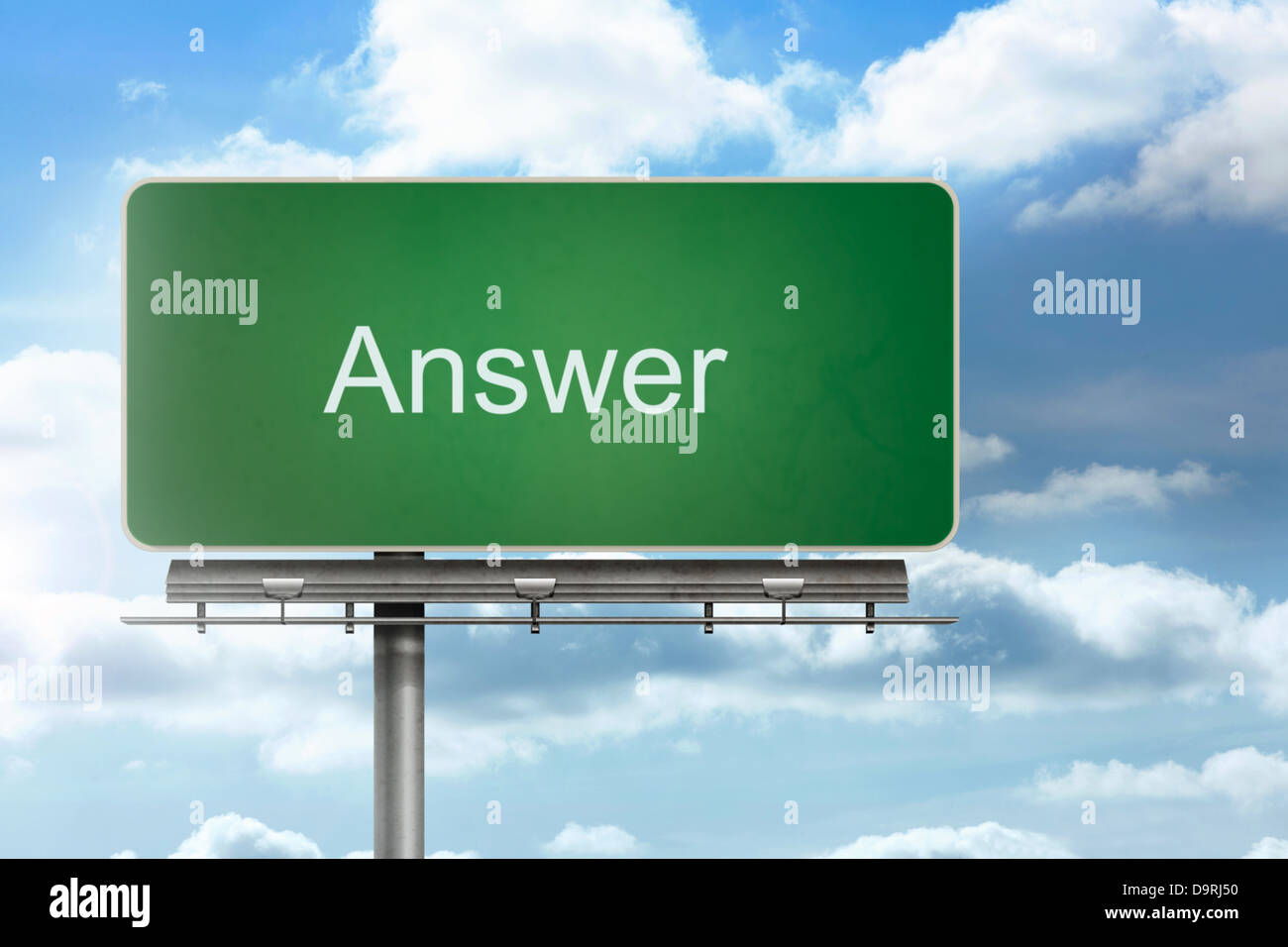 Sign spelling out answer Stock Photo - Alamy