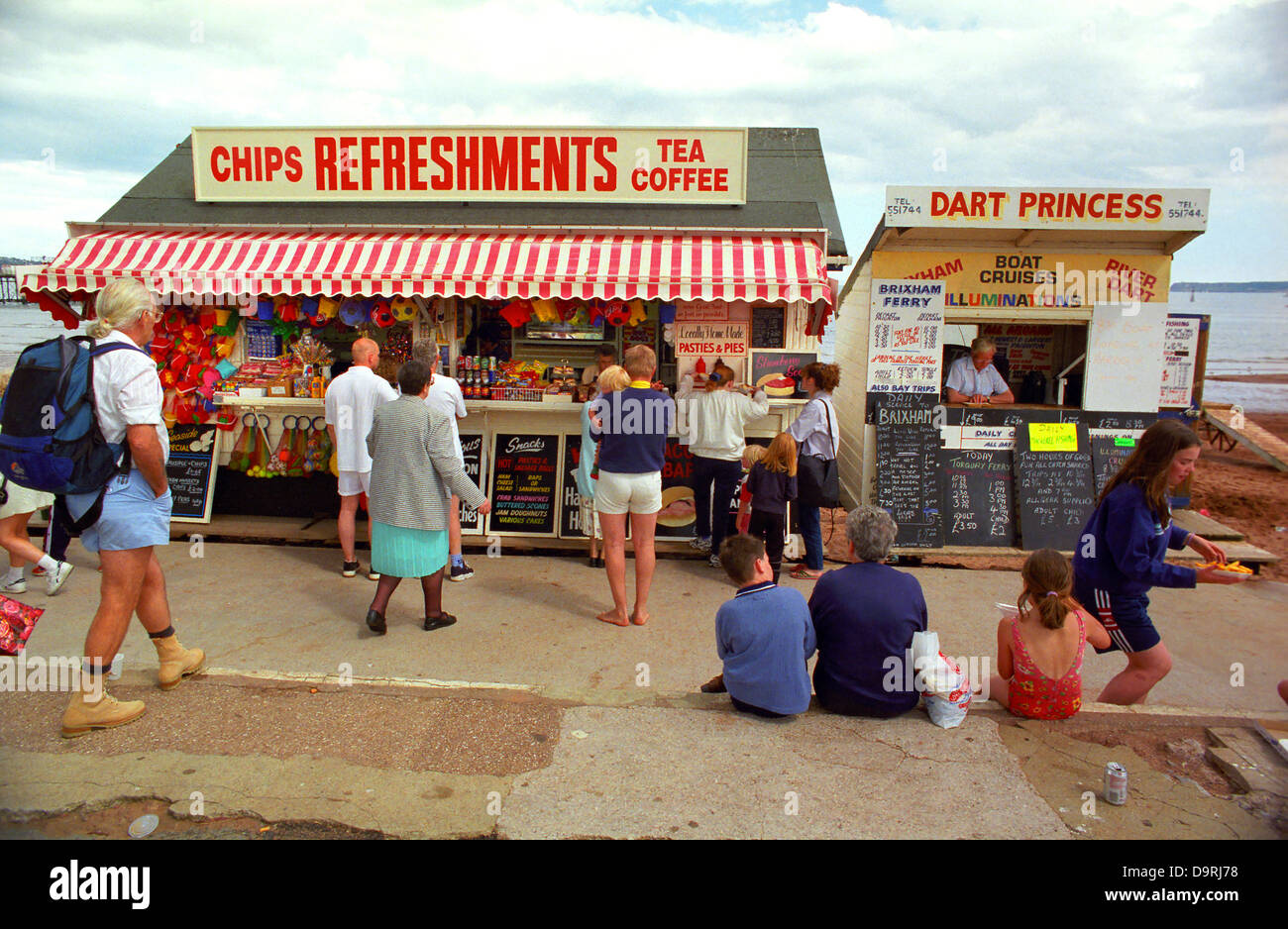 Seaside refreshments at Paignton in Devon, UK Stock Photo - Alamy
