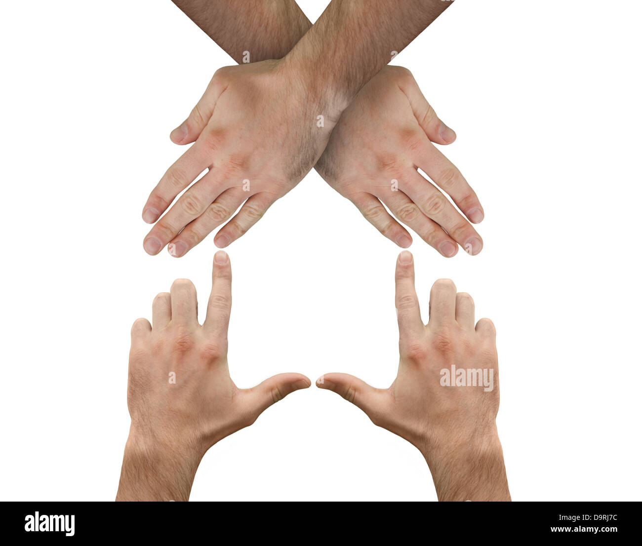 Hands crossed representing a house Stock Photo - Alamy