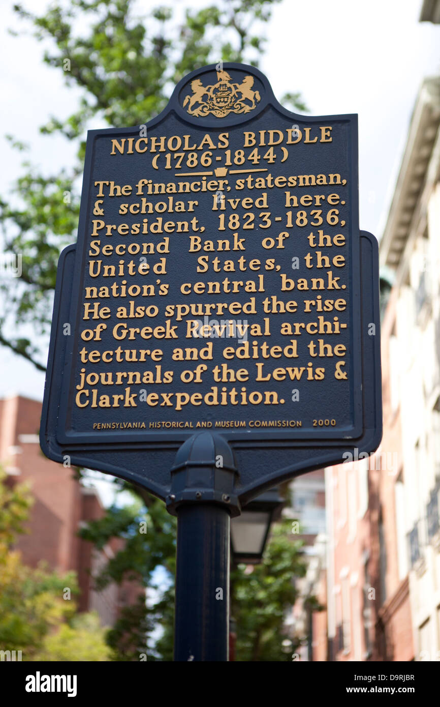 NICHOLAS BIDDLE (1786-1844) The financier, statesman, & scholar lived ...