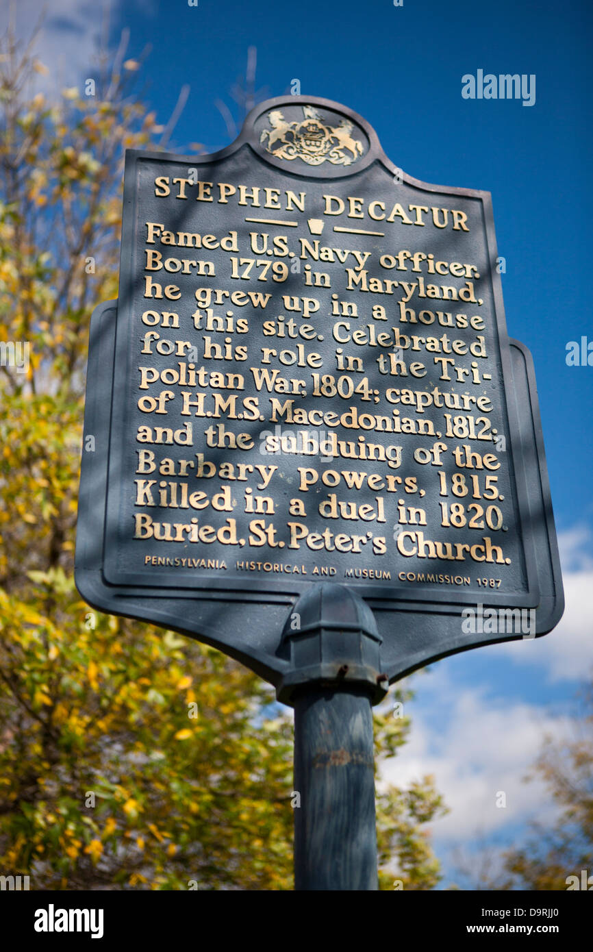 STEPHEN DECATUR Famed U.S. Navy officer. Born 1779 in Maryland, he grew ...