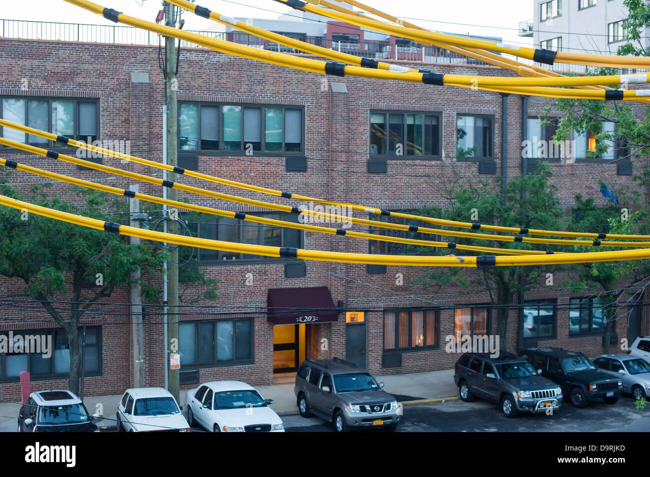 Overhead wires seen in the Tompkinsville neighborhood in Staten Island ...