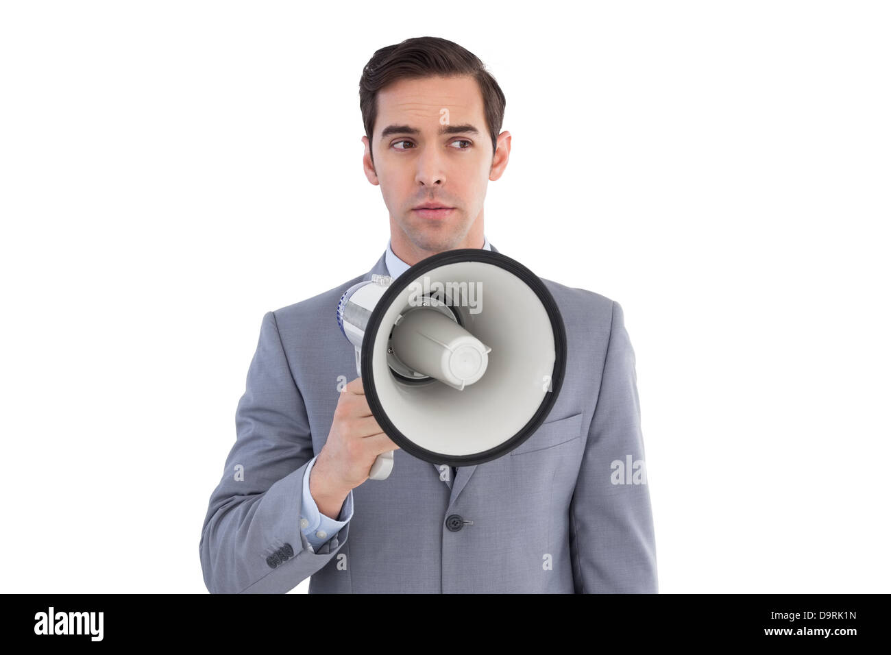 Man shout megaphone hi-res stock photography and images - Alamy