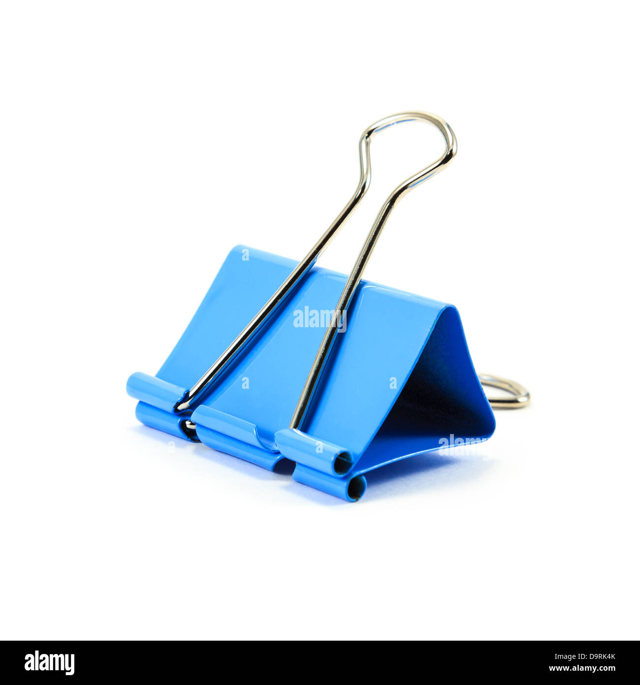 Blue paper clip isolated on white background Stock Photo - Alamy
