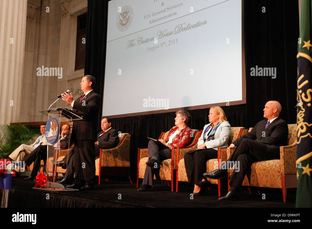A photo from the dedication ceremony of the New Orleans Custom House ...