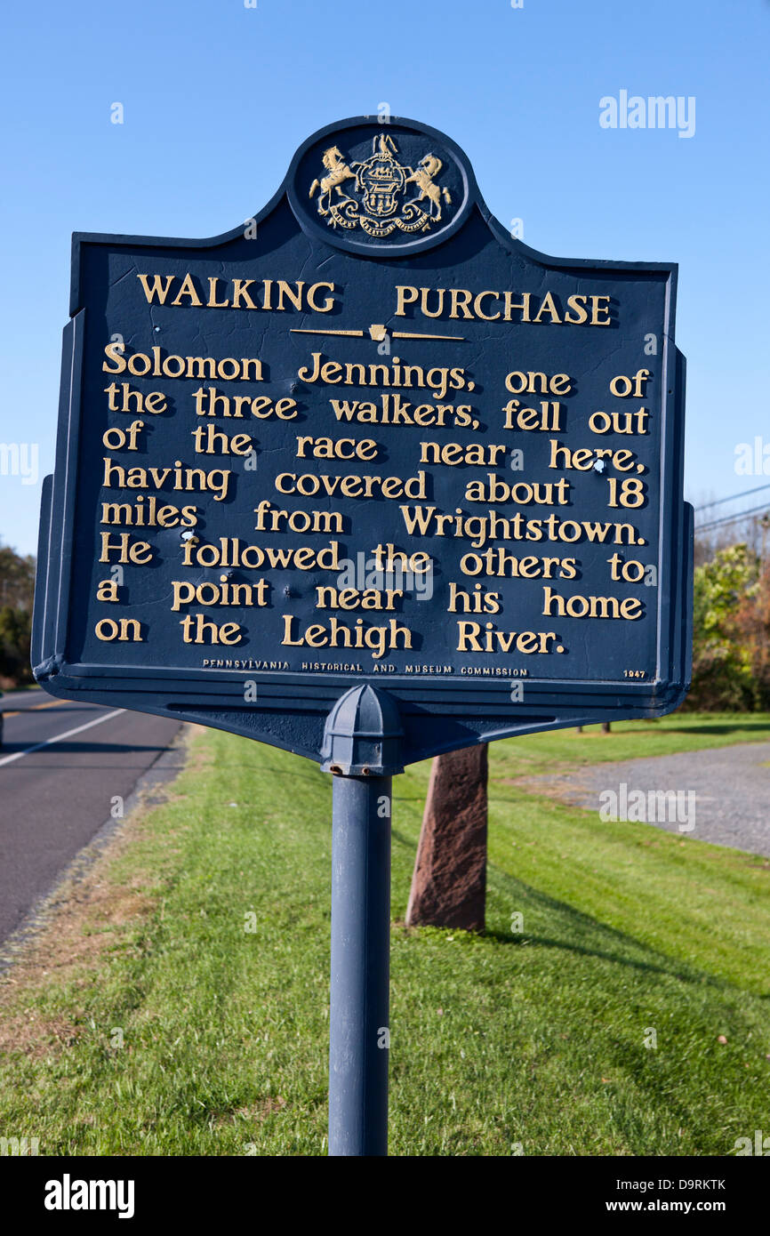 WALKING PURCHASE Solomon Jennings, one of the three walkers, fell out ...