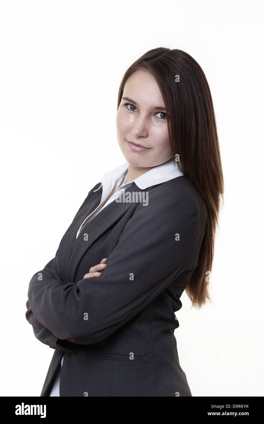 very young looking beautiful pretty business woman standing Stock Photo ... very young looking beautiful pretty business woman standing Stock Photo ...