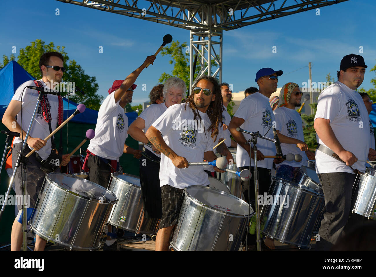 T. Dot. Batu Brazilian Batucada Band percussion group performing at the ...