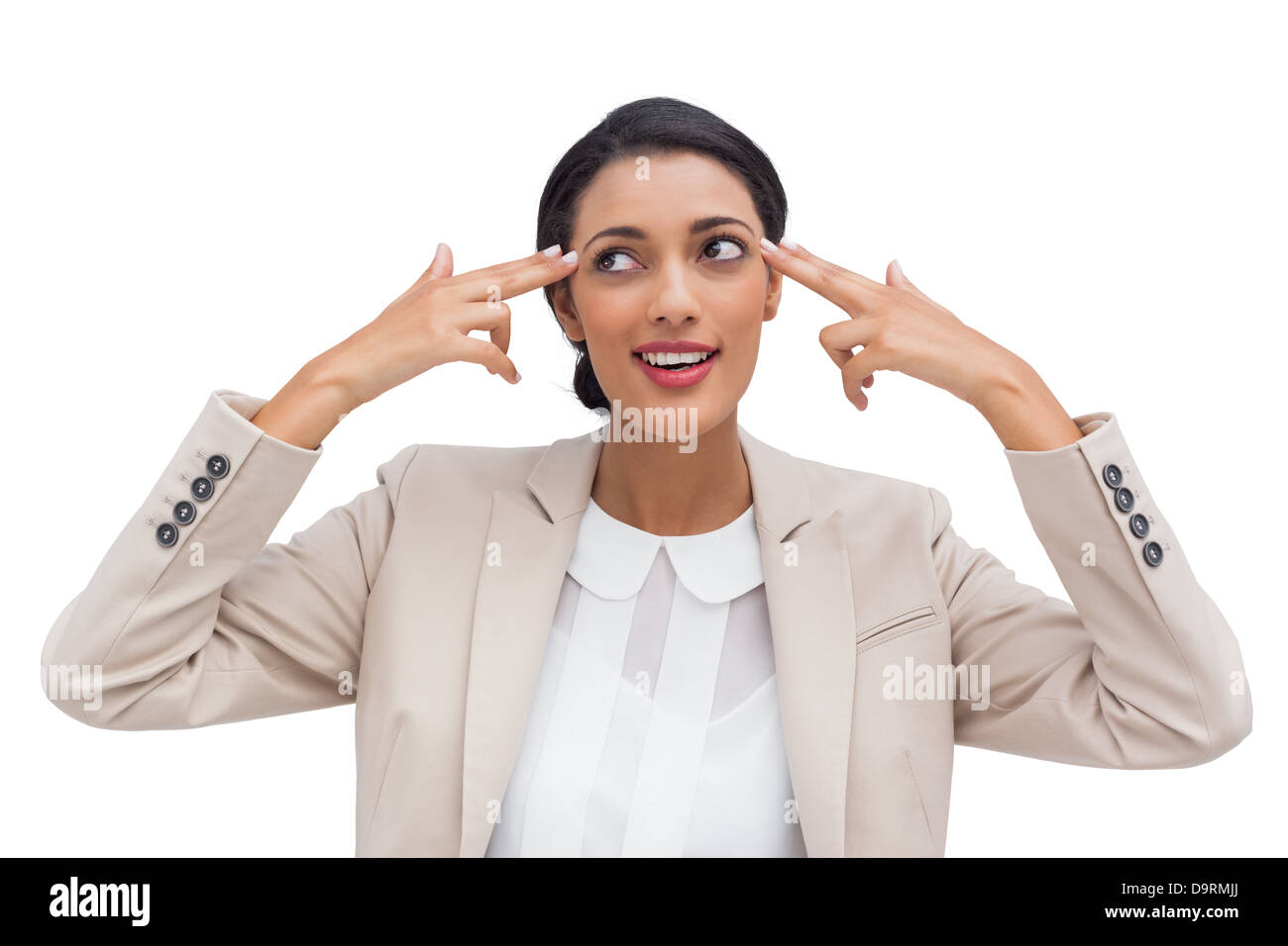 Pointing at head hi-res stock photography and images - Alamy