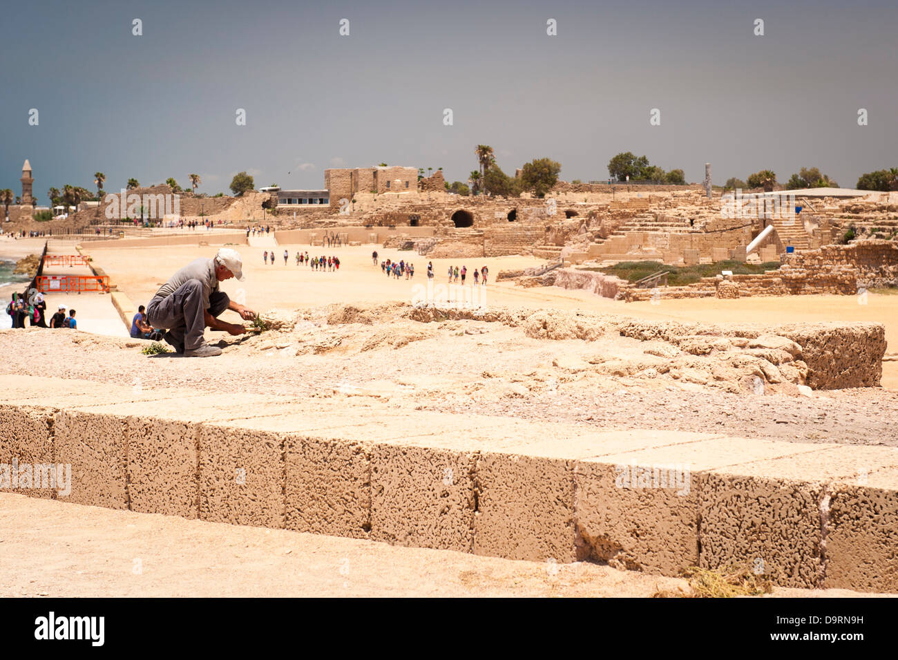 Israel City port Caesarea Keysarya built King Herod c 21BC after ...
