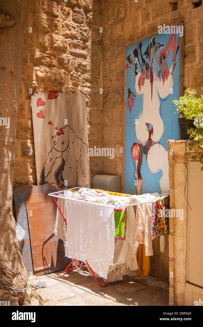 Israel Old Jaffa Yafo Artists Quarter display modern paintings art ...