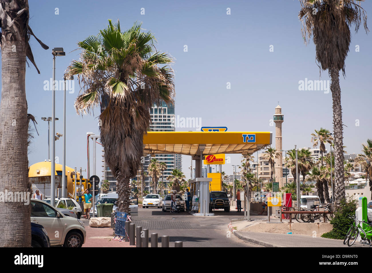 Israel Tel Aviv Jaffa Yafo PAZ Yellow petrol gas filling service ...