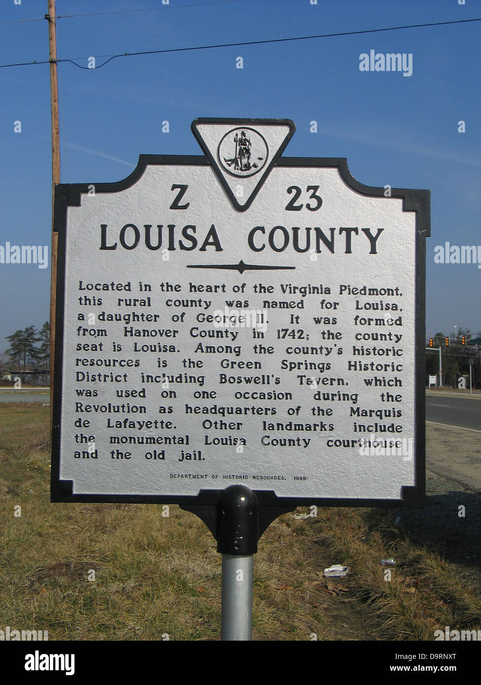 Historical road marker in virginia hi-res stock photography and images ...