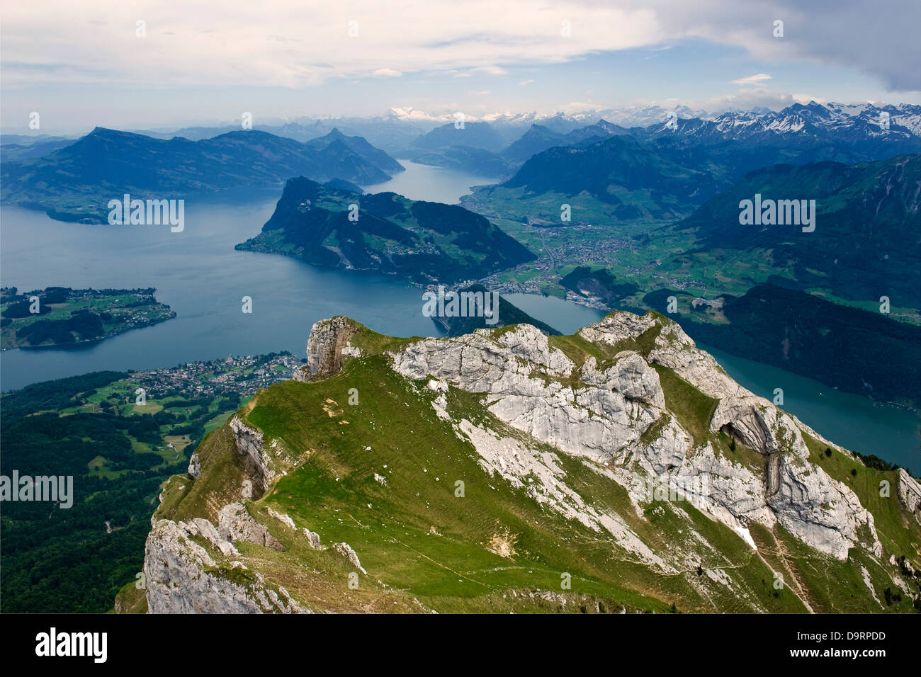 Switzerland, Lucerne canton, Lucerne lake, view from Pilatus Stock ...