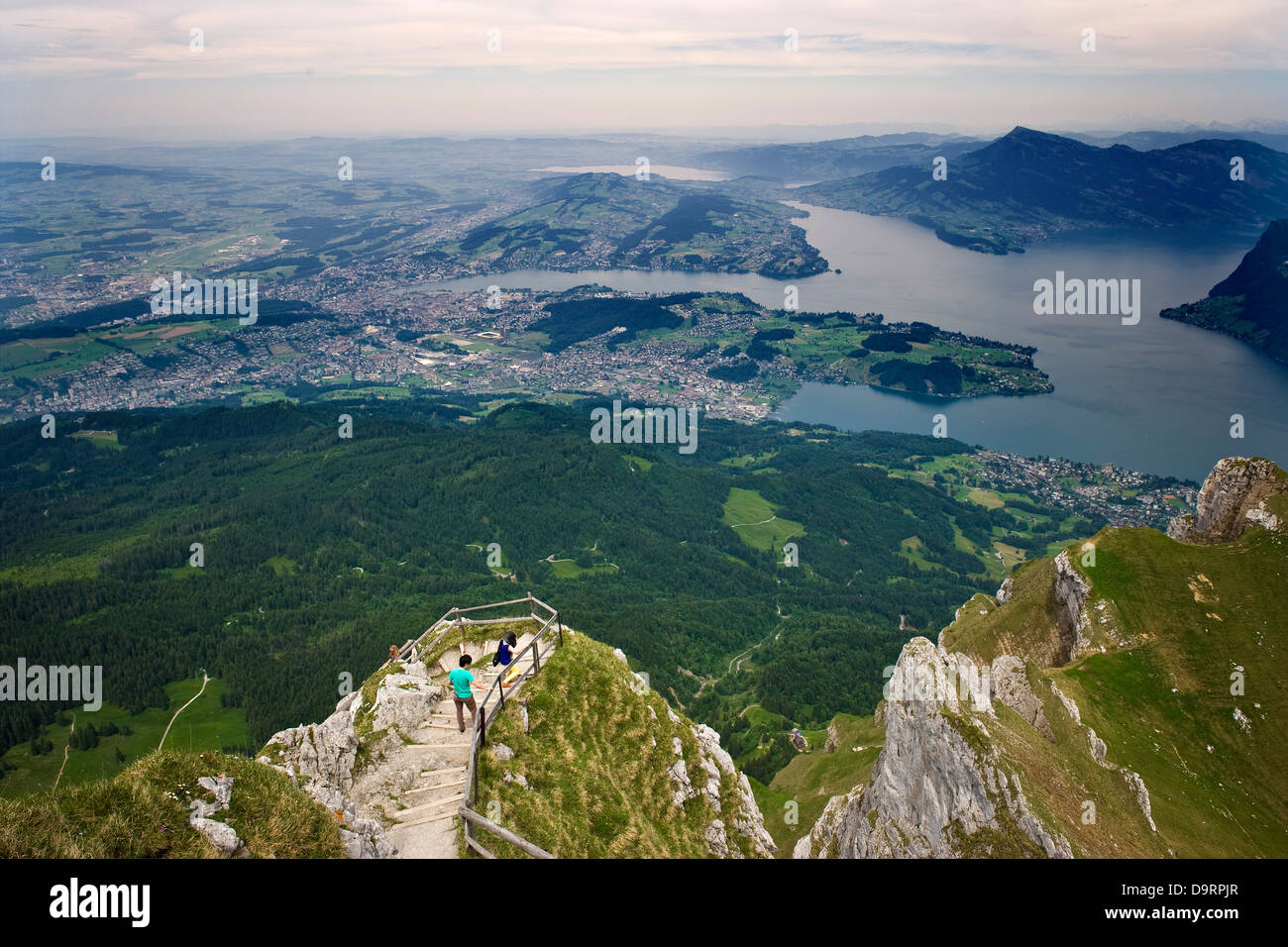 Switzerland, Lucerne canton, Lucerne lake, view from Pilatus Stock ...