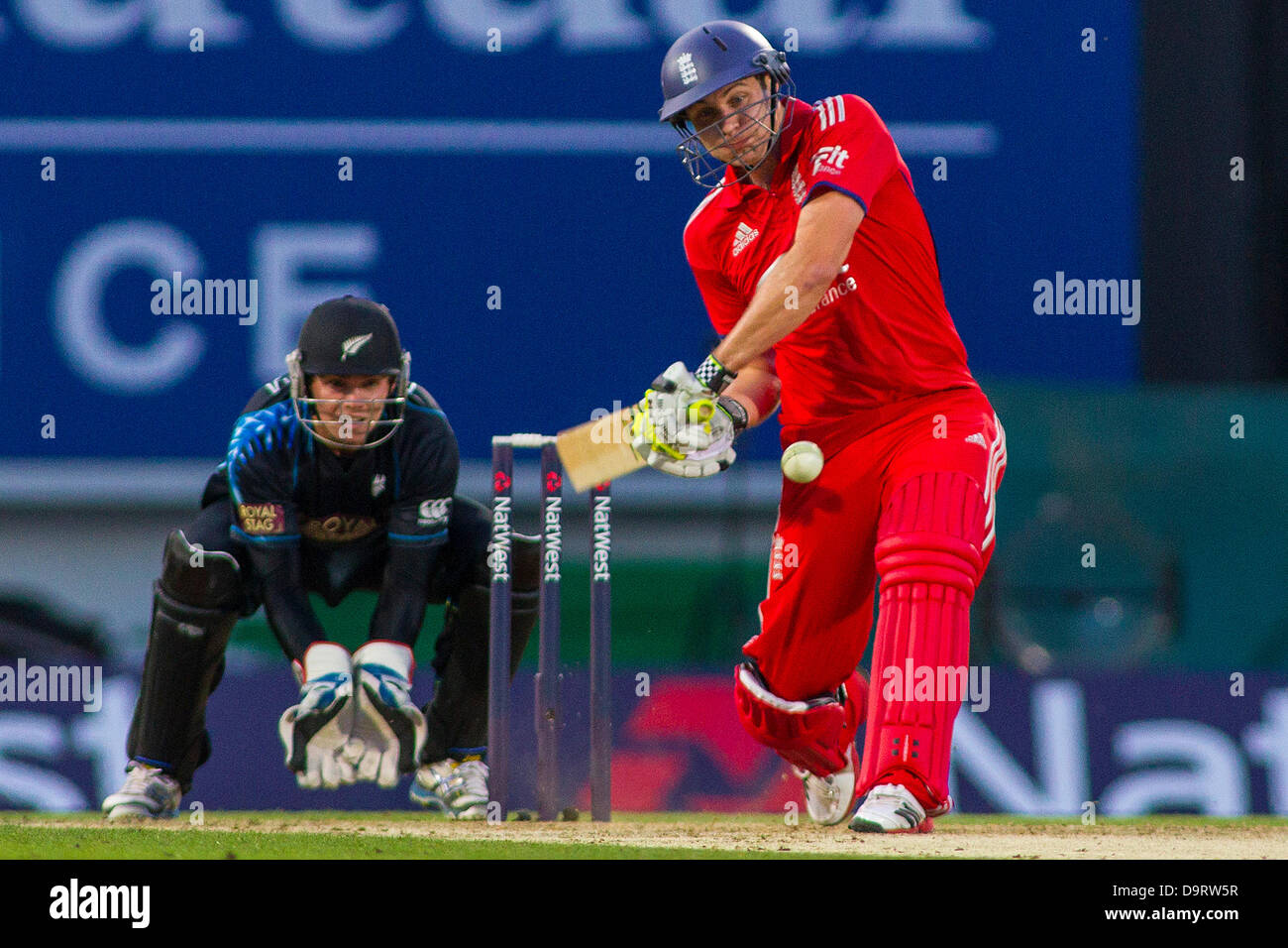 London, UK. 25th June 2013. England's Luke Wright, batting during the ...