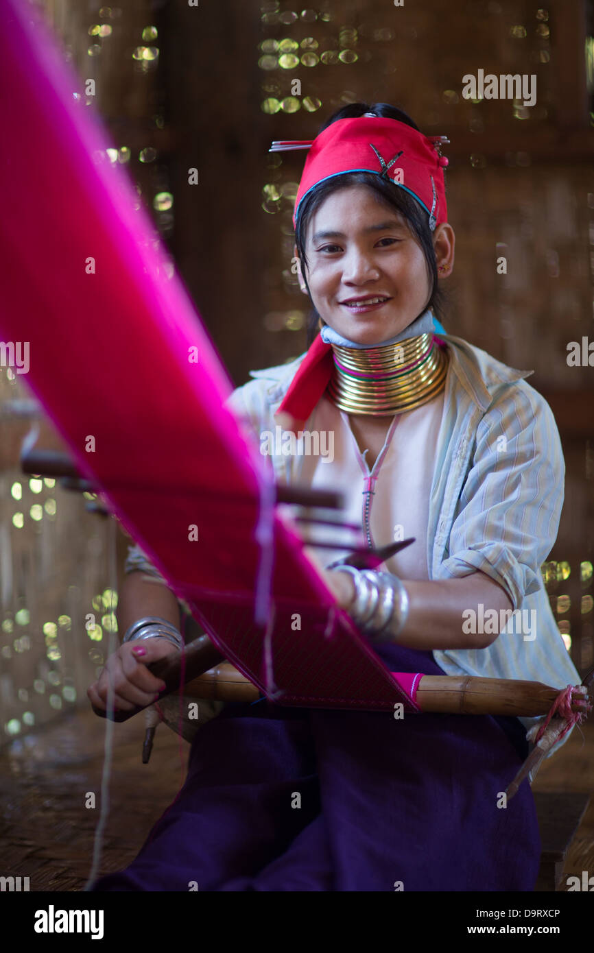a Padaung "long neck" lady, Inle Lake, Myanmar (Burma Stock Photo - Alamy