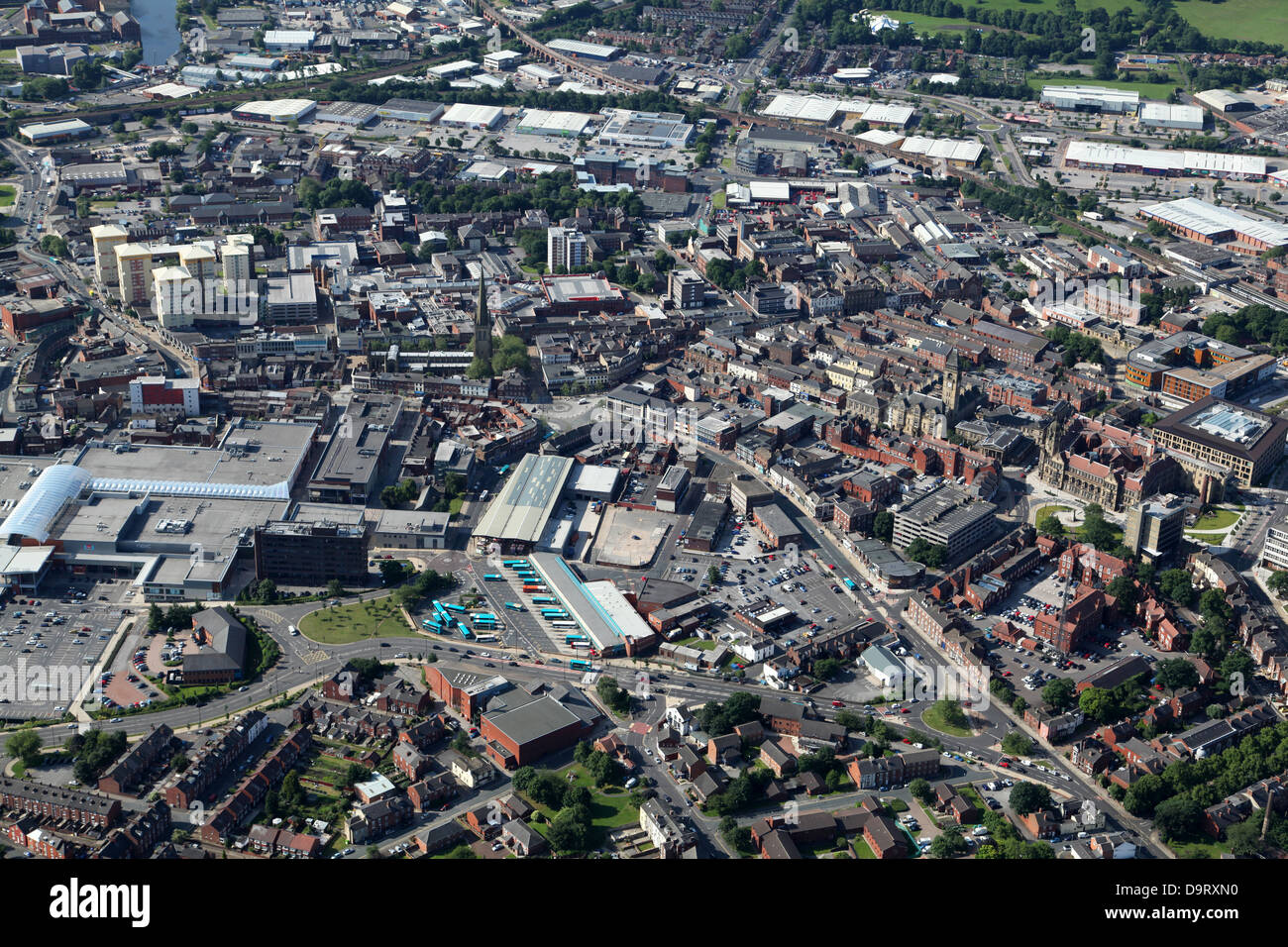 aerial view of Wakefield town centre Stock Photo - Alamy