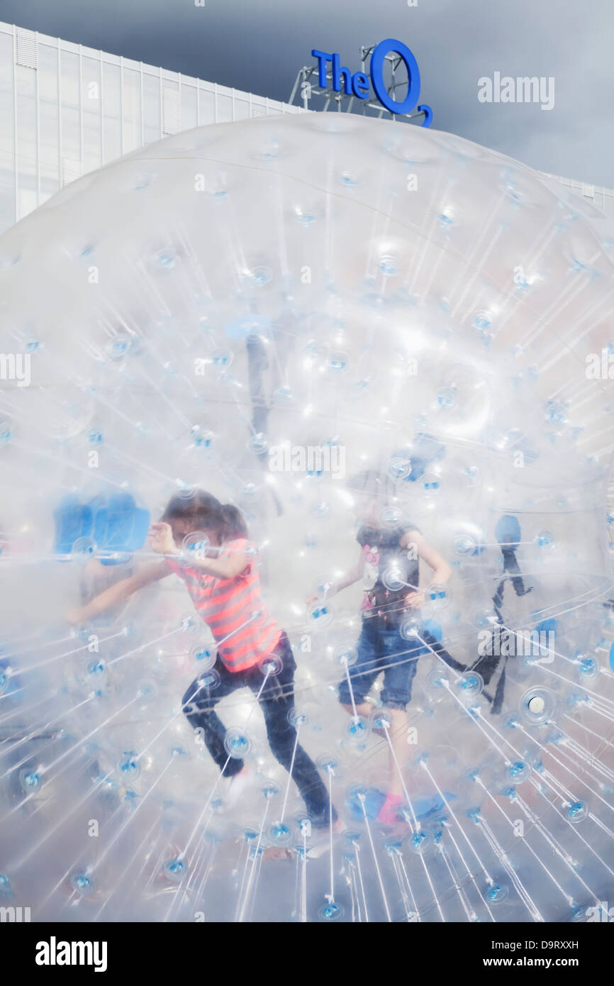 Children playing in a round structure at the o2 amphitheatre;Dublin ...