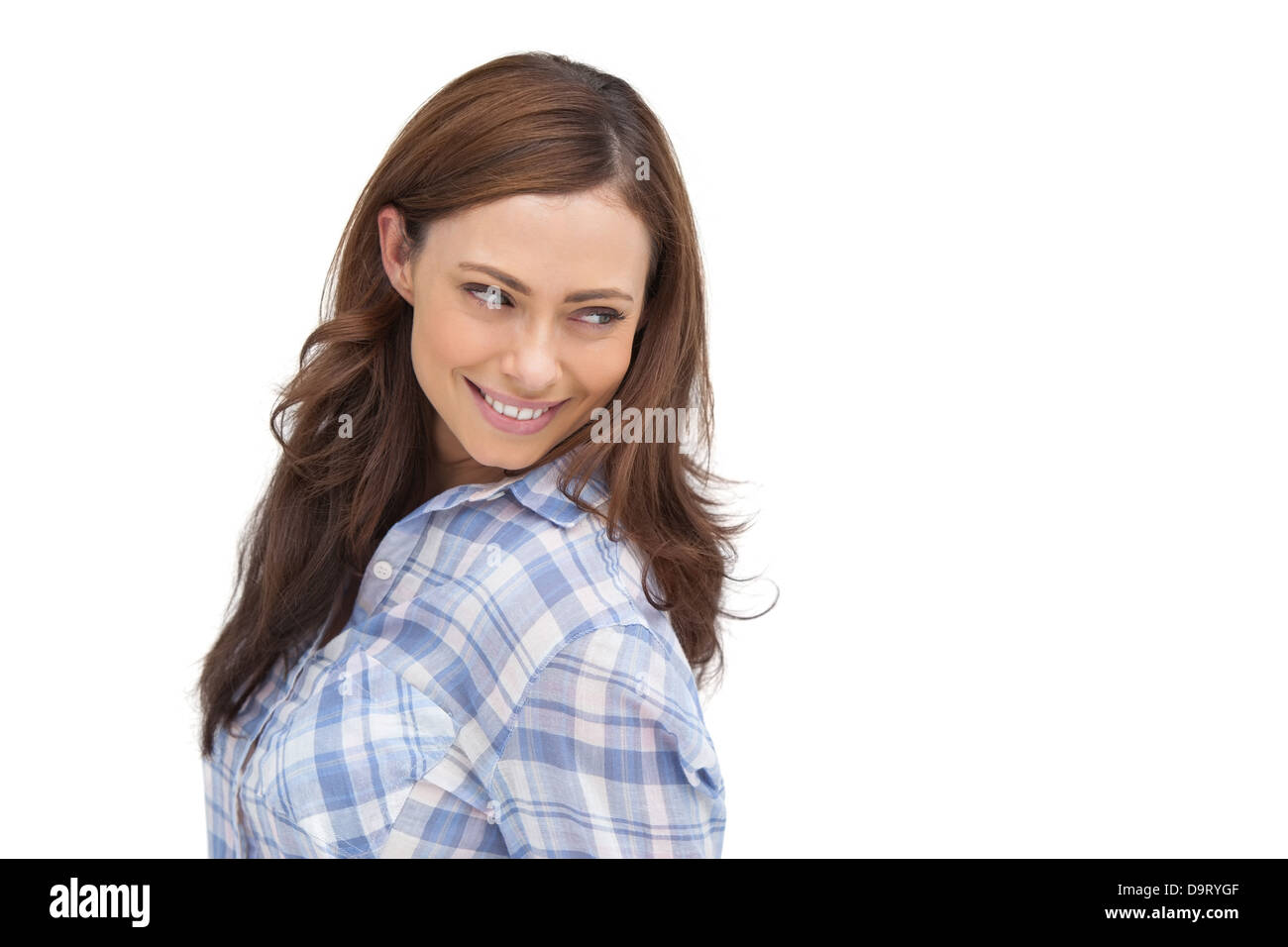 Woman looking behind her hi-res stock photography and images - Alamy