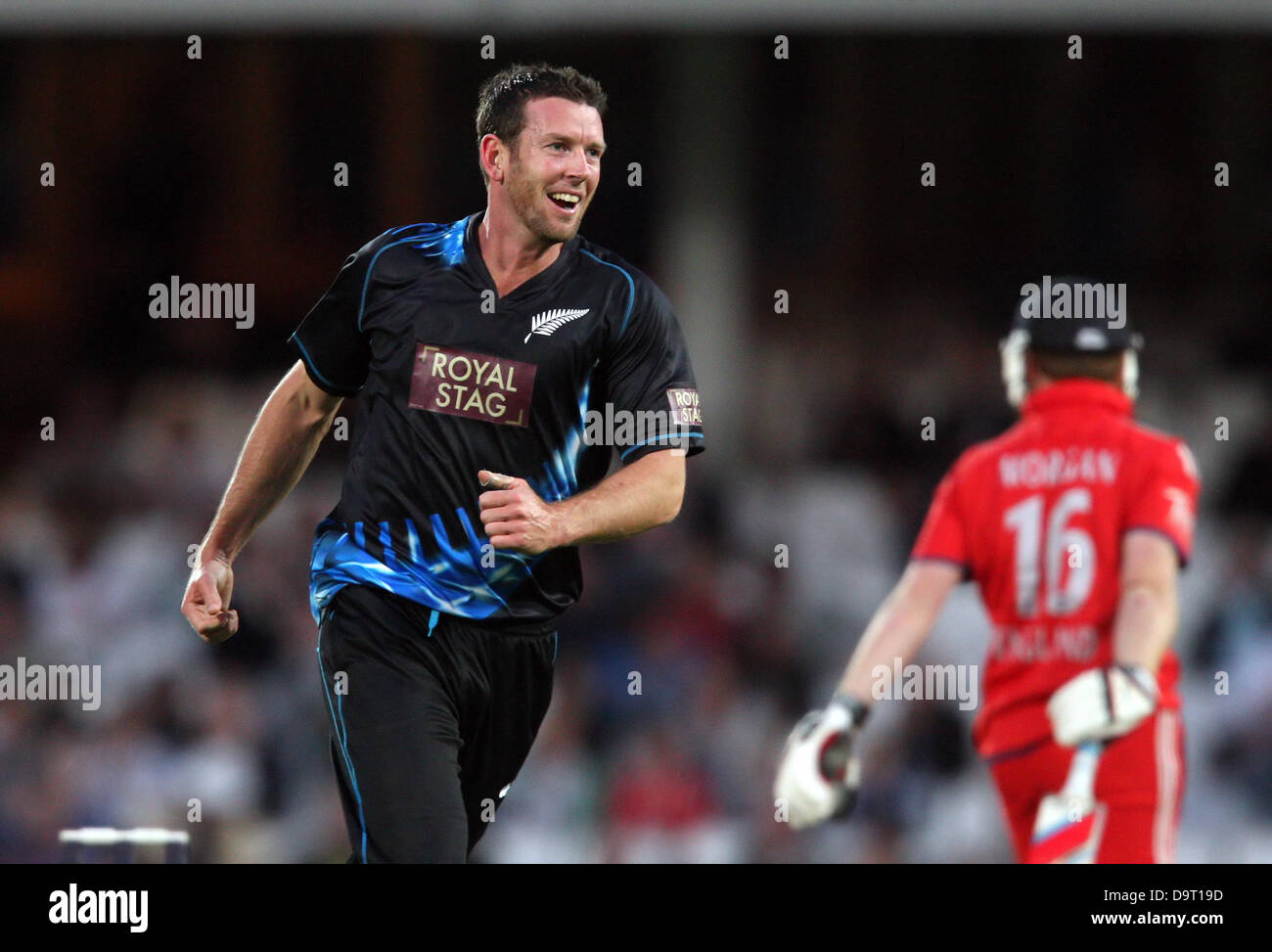 London, UK. 25th June 2013. Ian Butler of New Zealand celebrates after ...