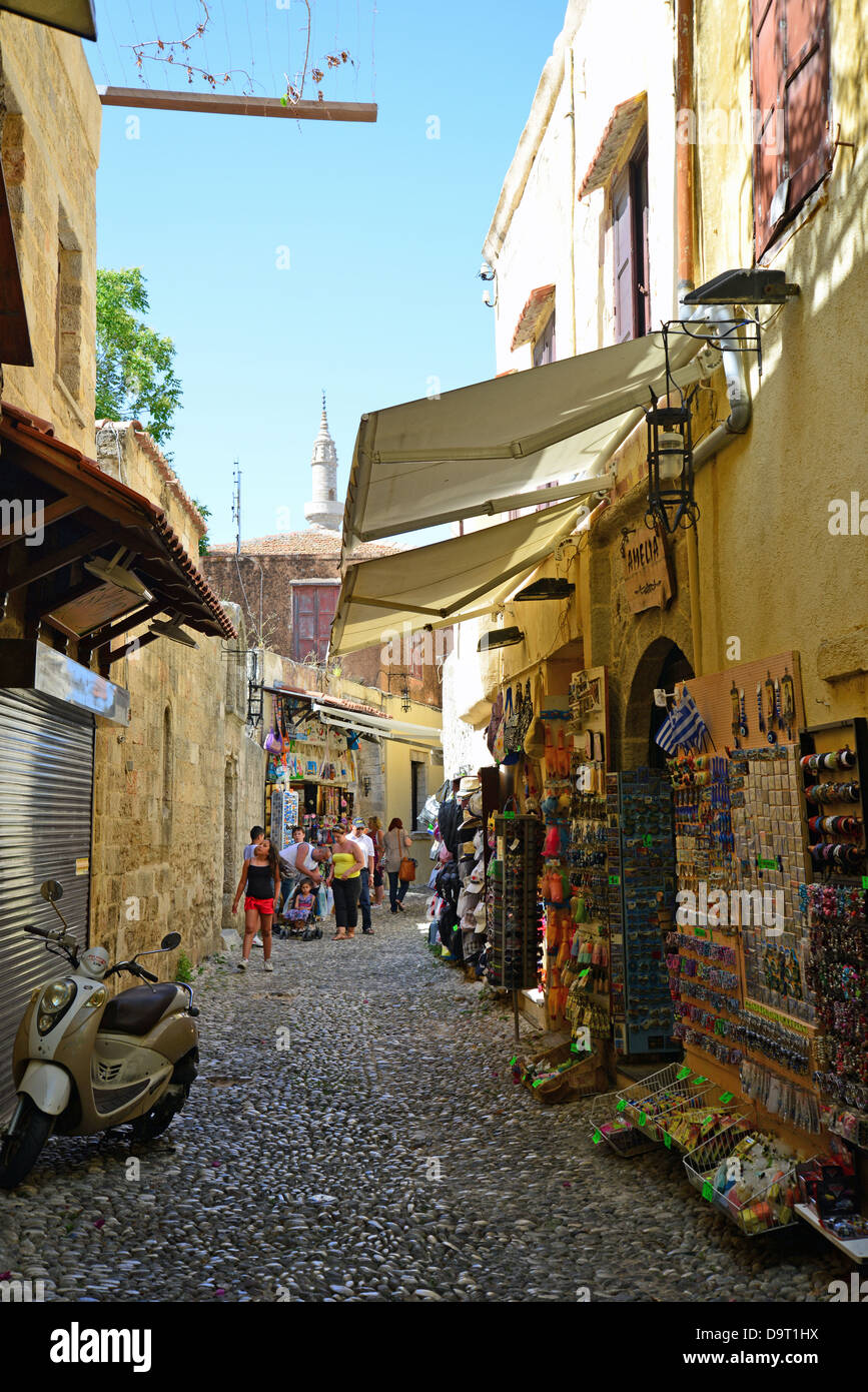 Cobbled street in Old Town, City of Rhodes, Rhodes (Rodos), The ...