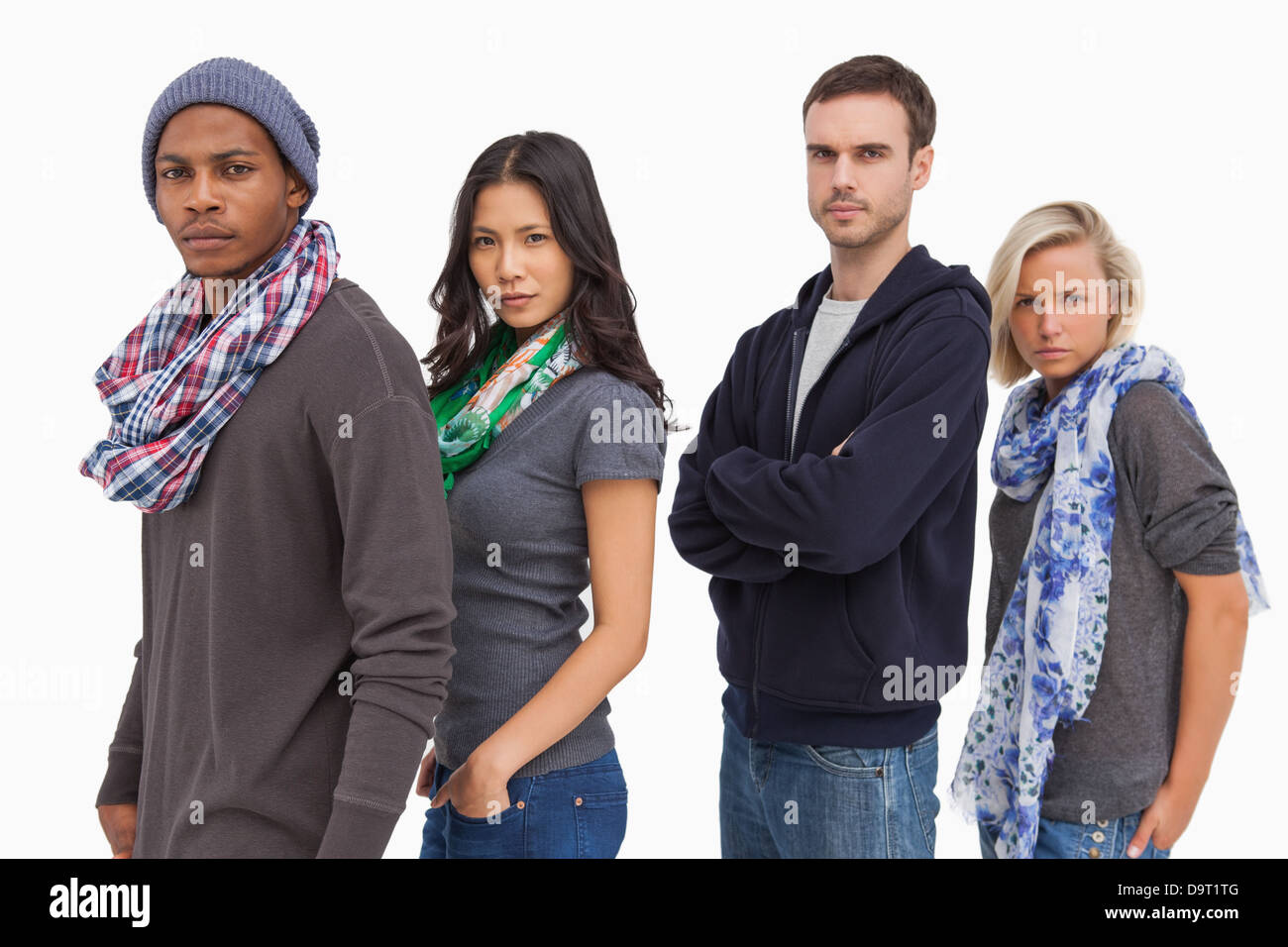 Stylish young people in a row Stock Photo - Alamy