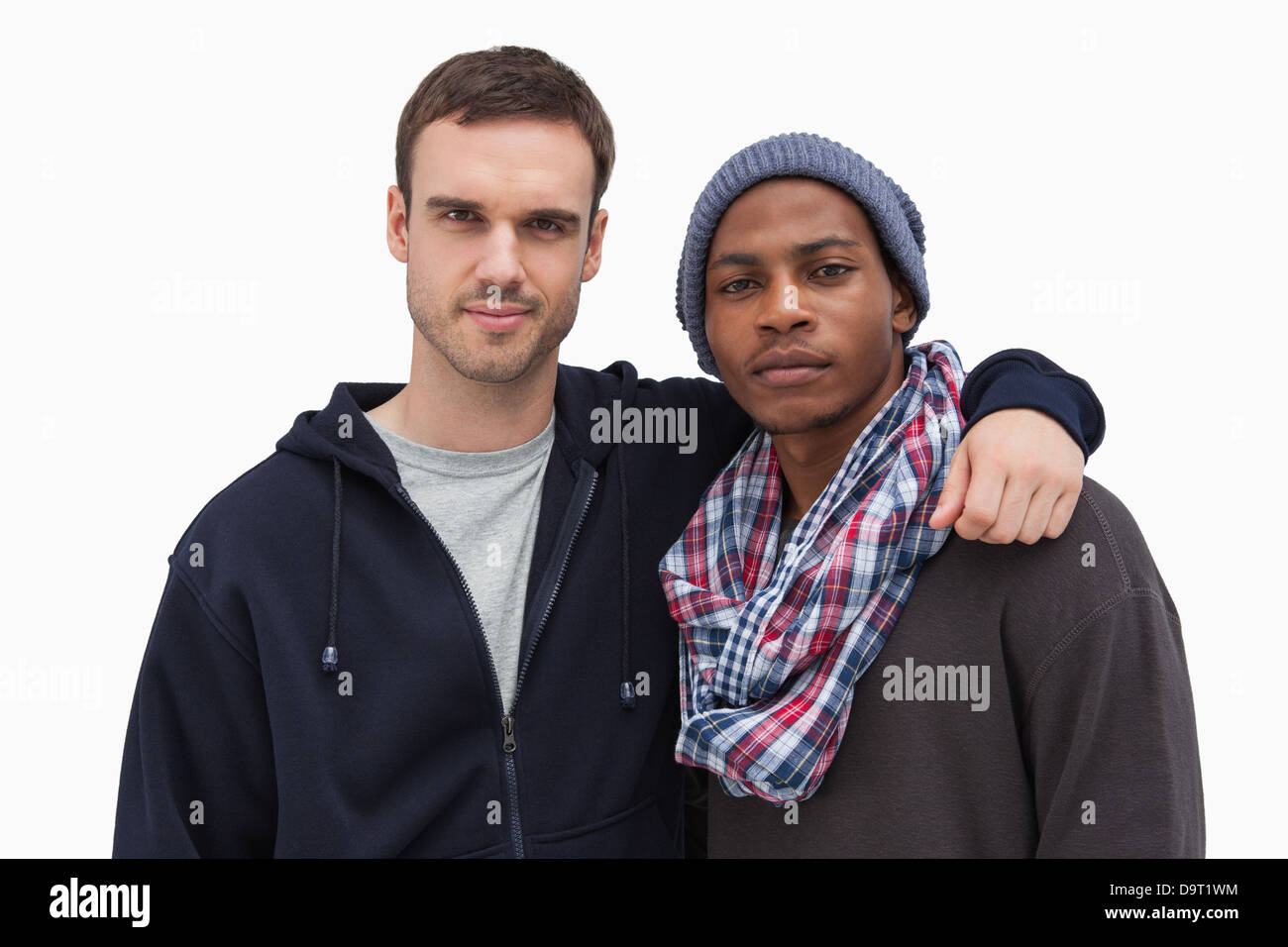 Two male friends posing hi-res stock photography and images - Alamy