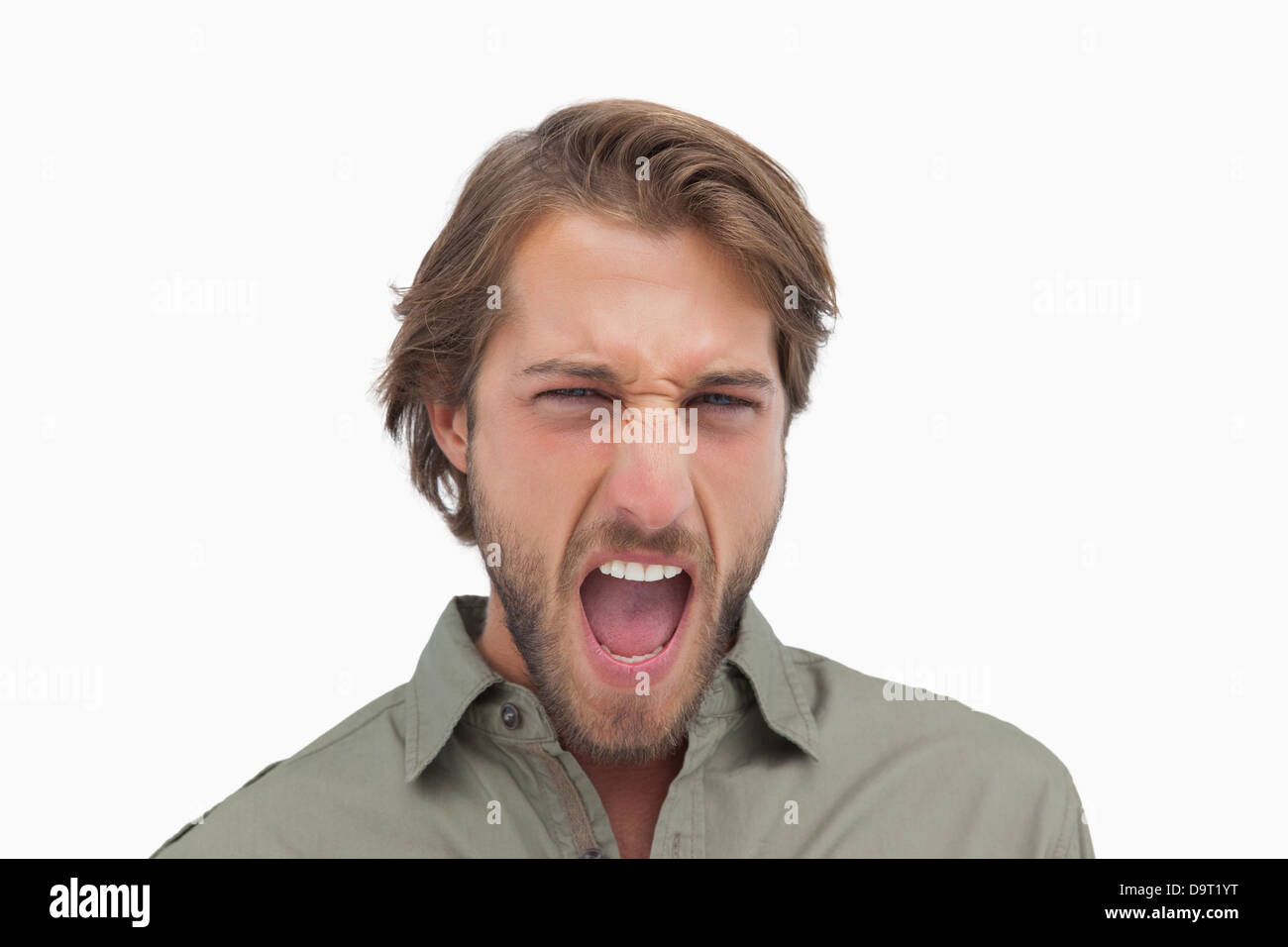 Man shouting with anger Stock Photo - Alamy