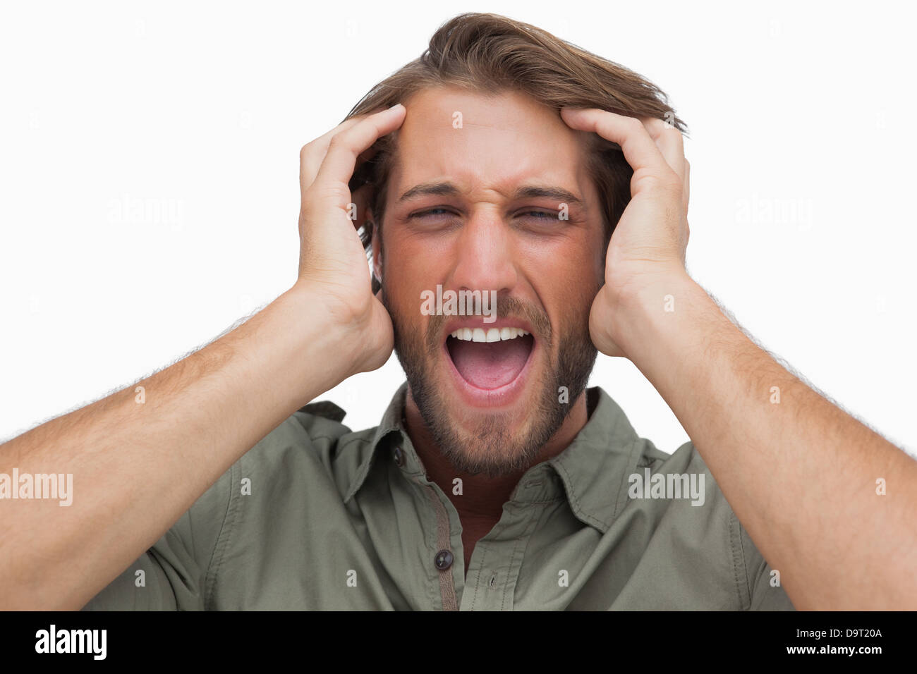 Angry man shouting Stock Photo - Alamy