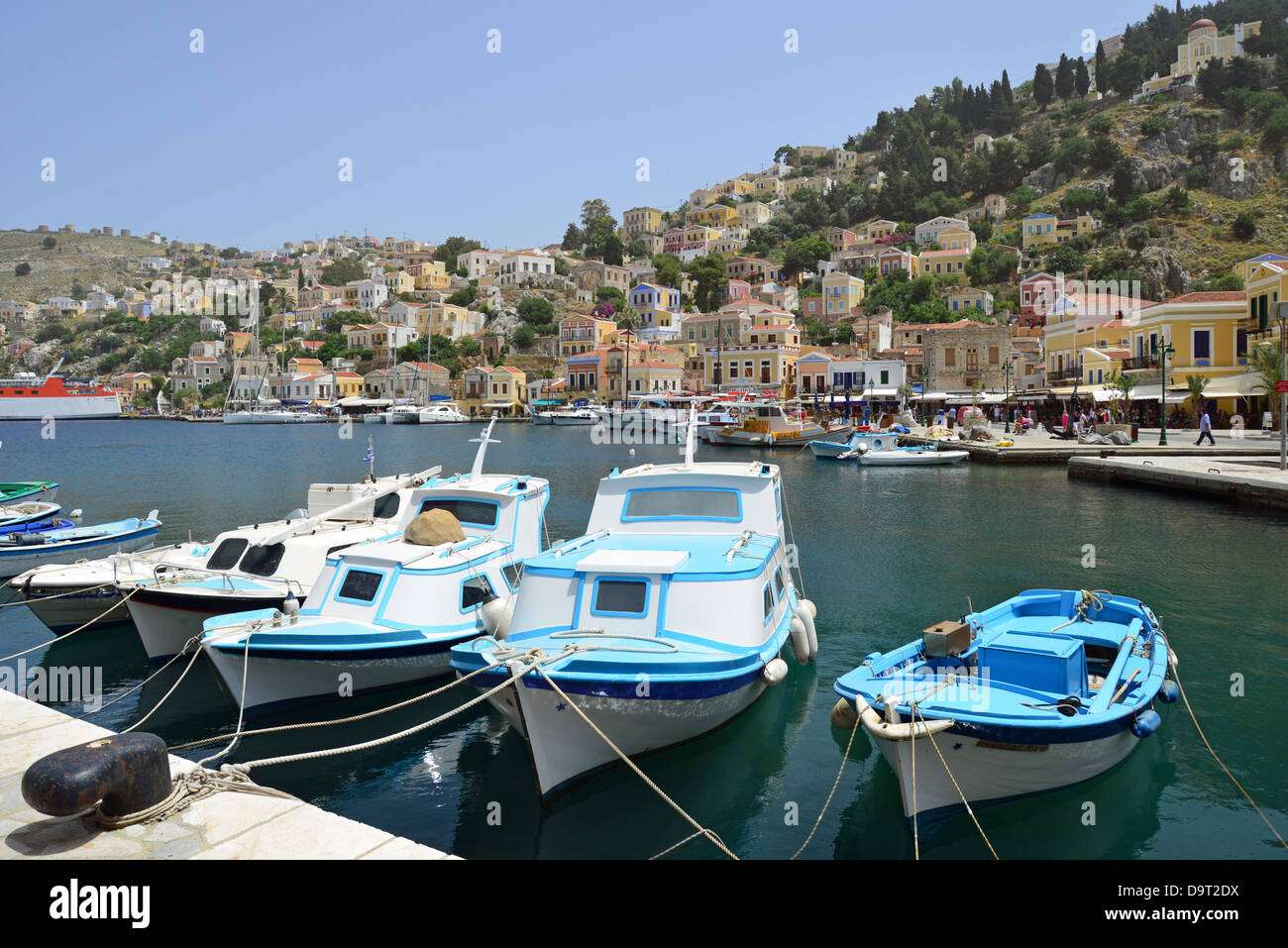 Harbour view, Symi (Simi), Rhodes (Rodos) Region, The Dodecanese, South ...