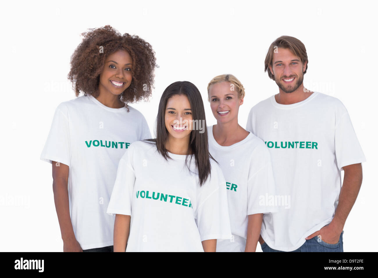 Happy group of volunteers Stock Photo - Alamy