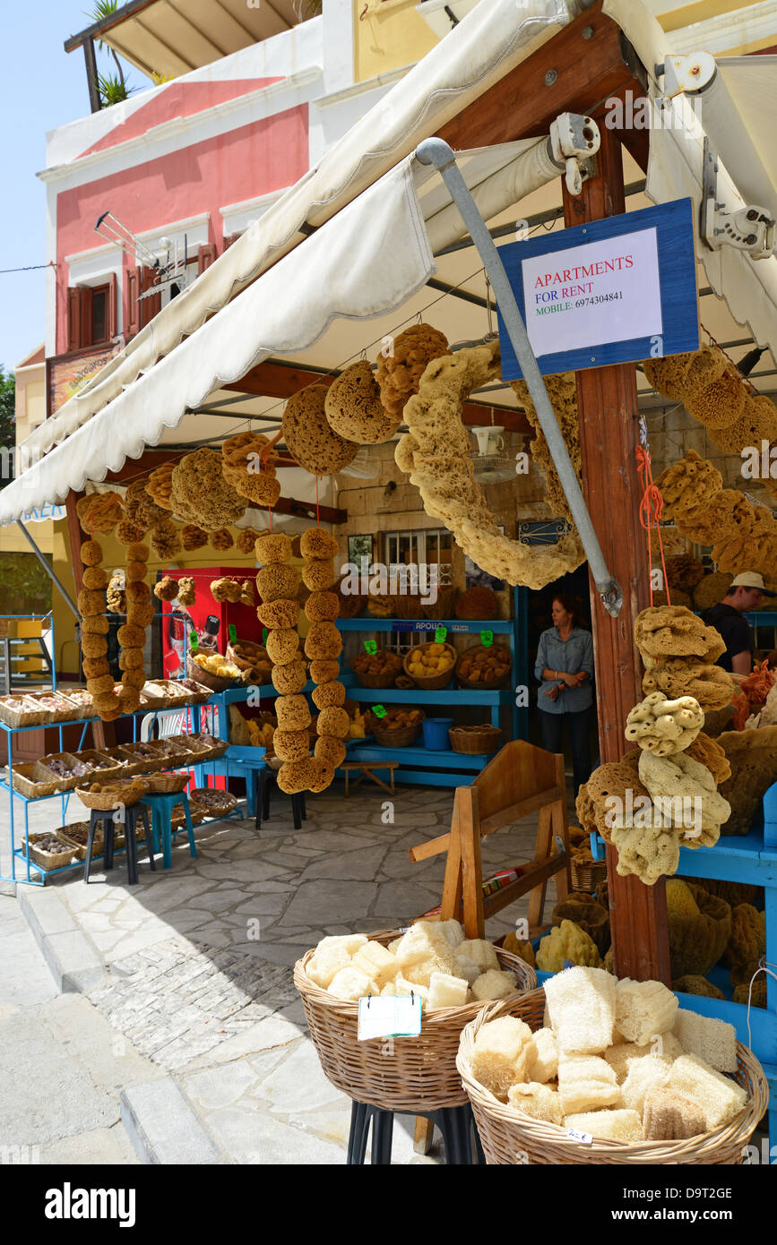 Sponge shop on harbourfront, Symi (Simi), Rhodes (Rodos) Region, The ...