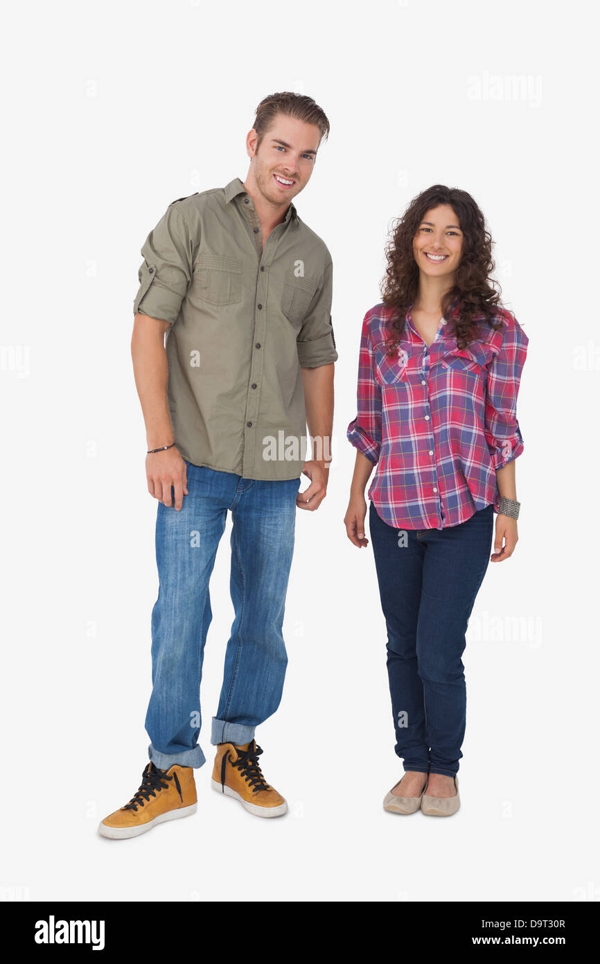 Portrait two young smiling hipster Cut Out Stock Images & Pictures - Alamy