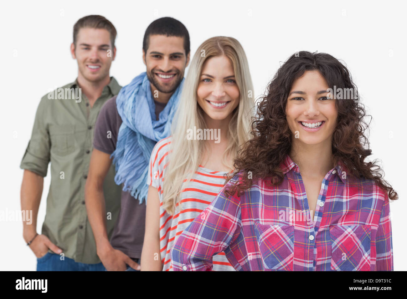 Four friends standing hi-res stock photography and images - Alamy