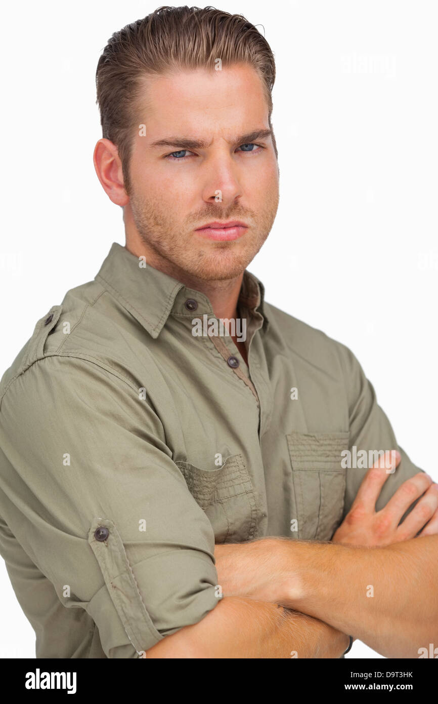 Angry man looking at camera Stock Photo - Alamy