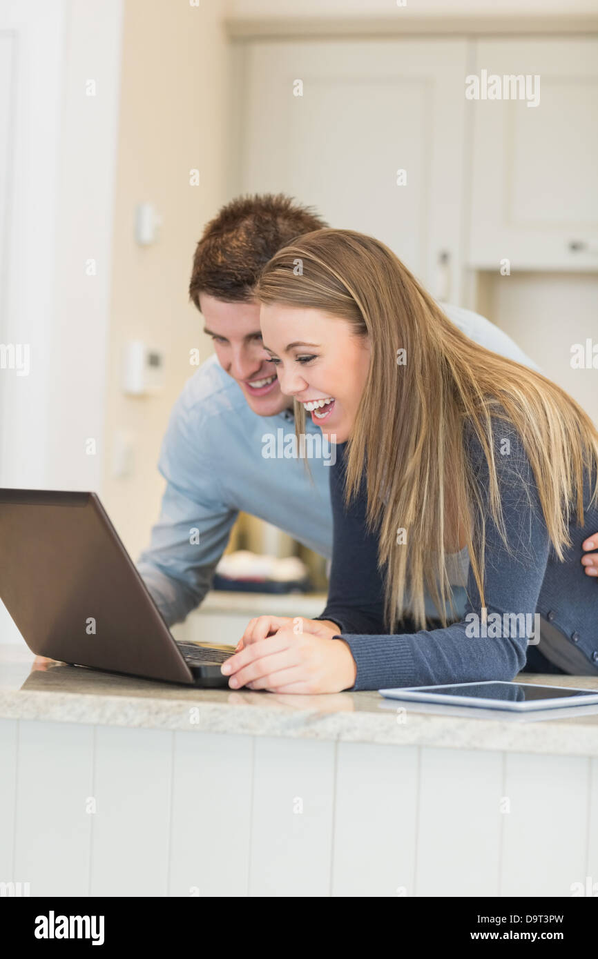 Couple communicating via internet Stock Photo - Alamy