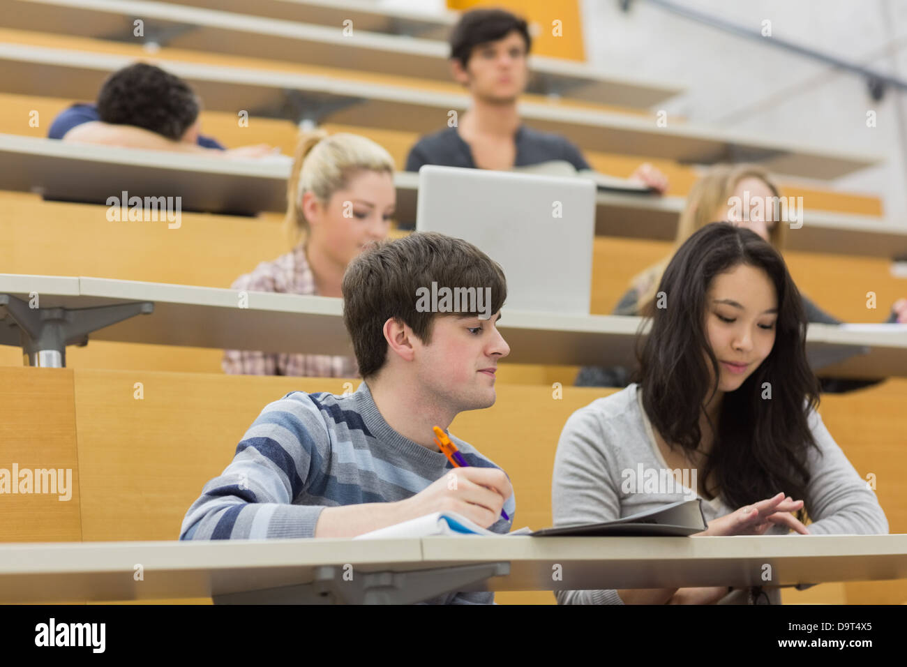 Working students sitting in a lecture hall Stock Photo - Alamy