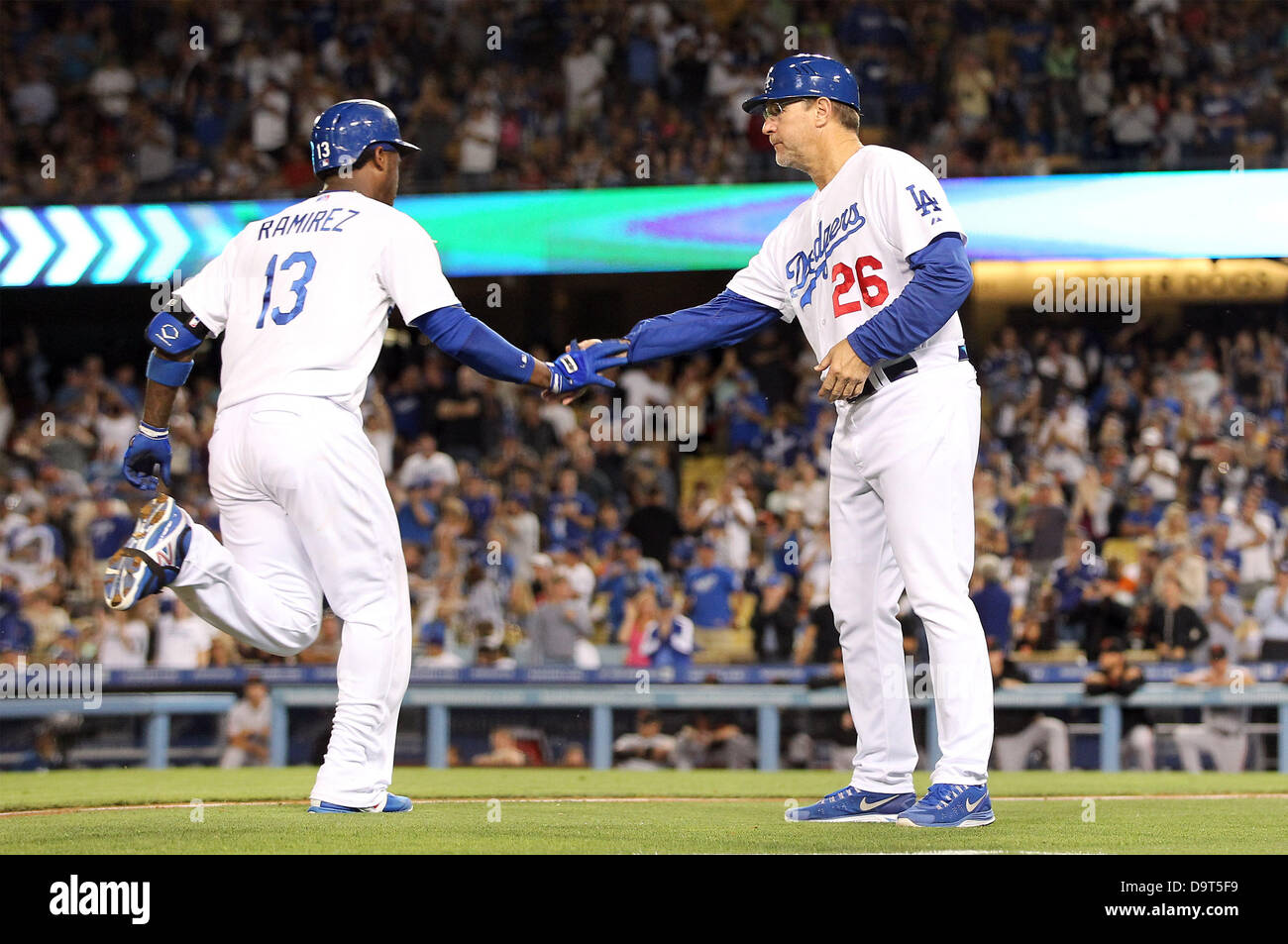 Los Angeles, California. USA. June 25, 2013. Los Angeles Dodgers third ...