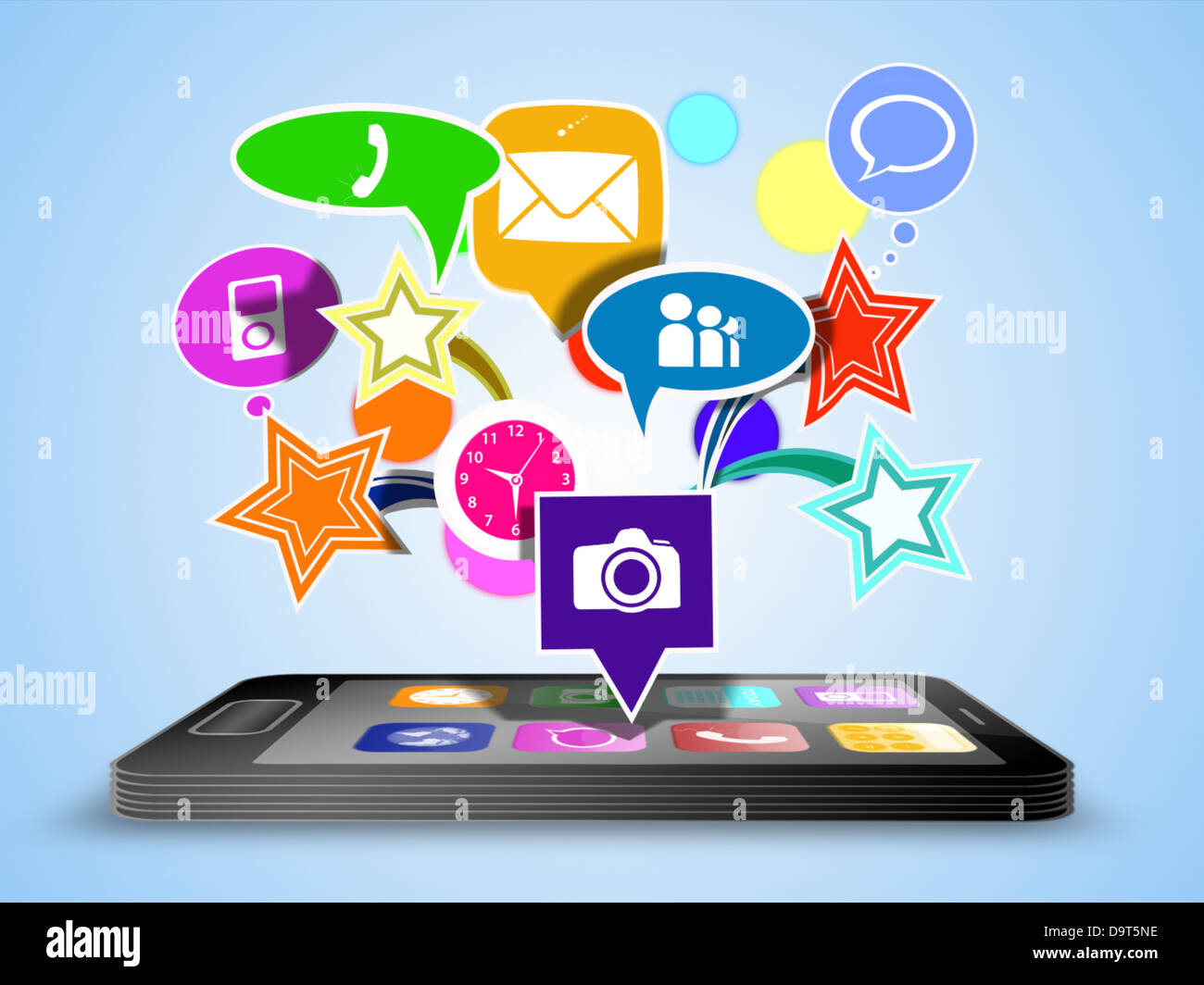 Smartphone with modern applications over Stock Photo - Alamy