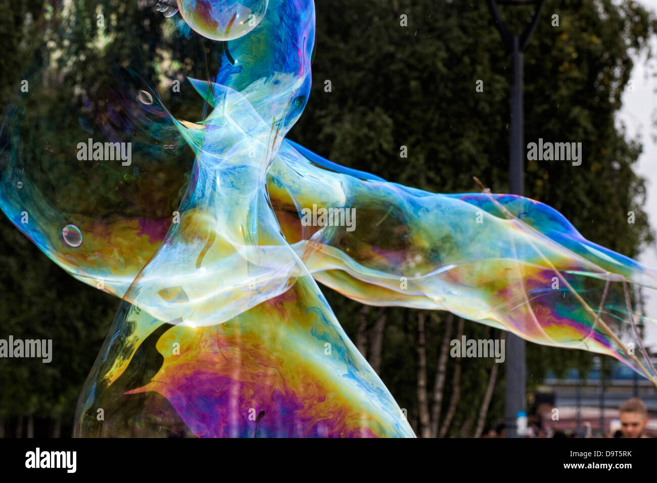 Gigantic bubbles blown on the streets of London England Stock Photo - Alamy
