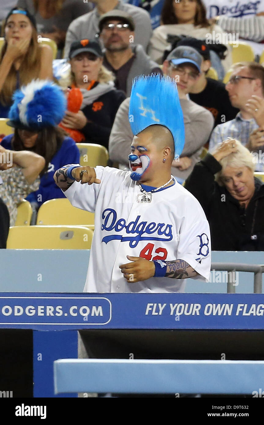 Los Angeles, California. USA. June 25, 2013. An enthusiastic Dodgers ...