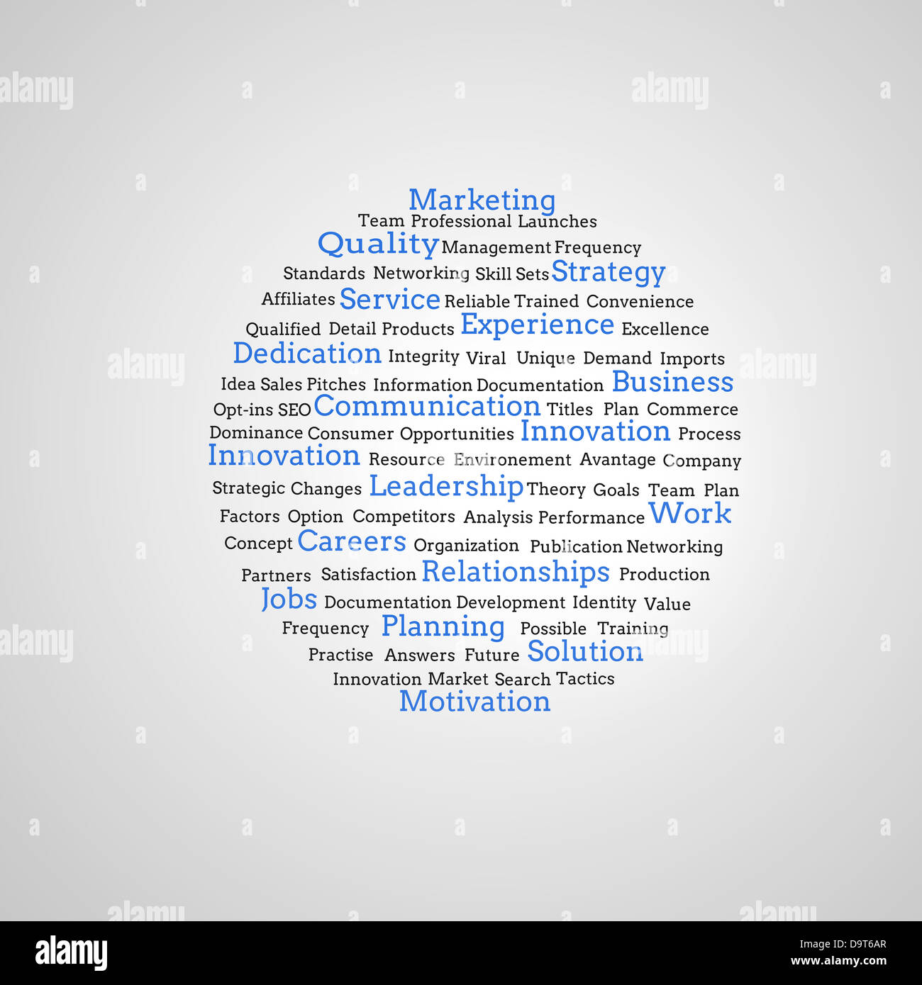 Group of blue marketing terms Stock Photo - Alamy
