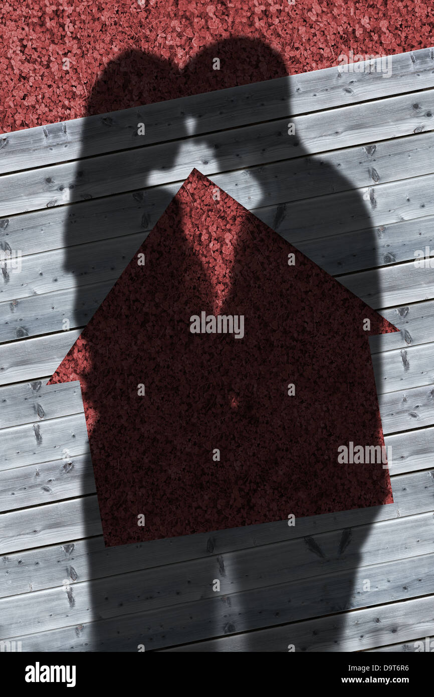 Shadows of couple embracing Stock Photo - Alamy