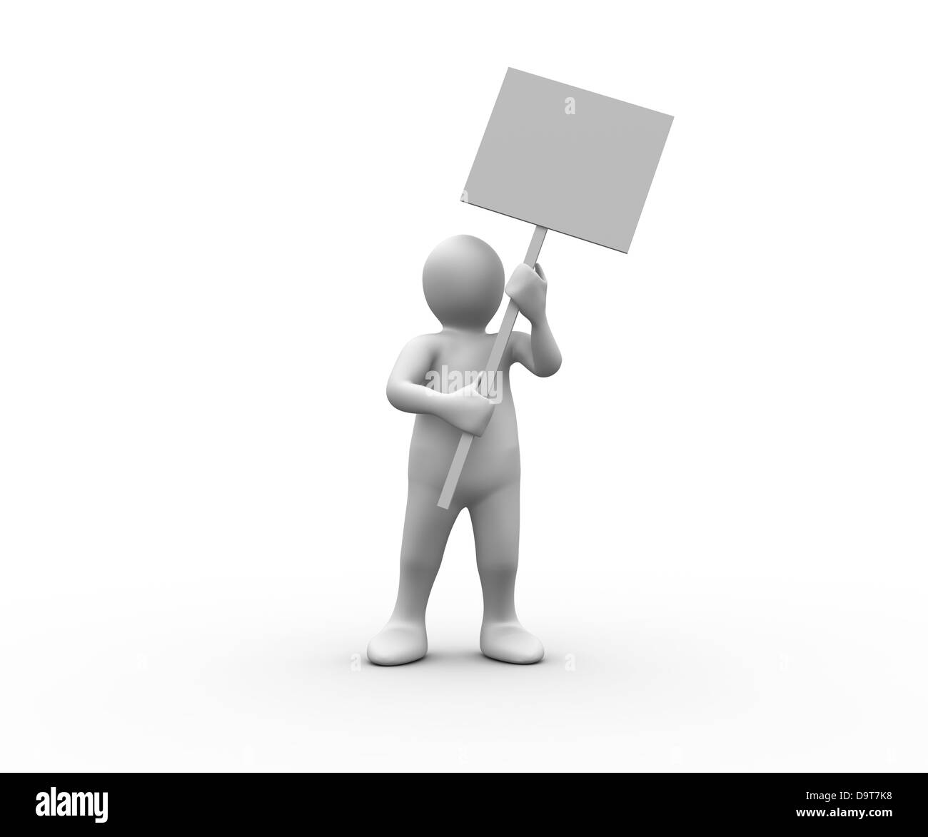 White human figure holding blank panel Stock Photo - Alamy