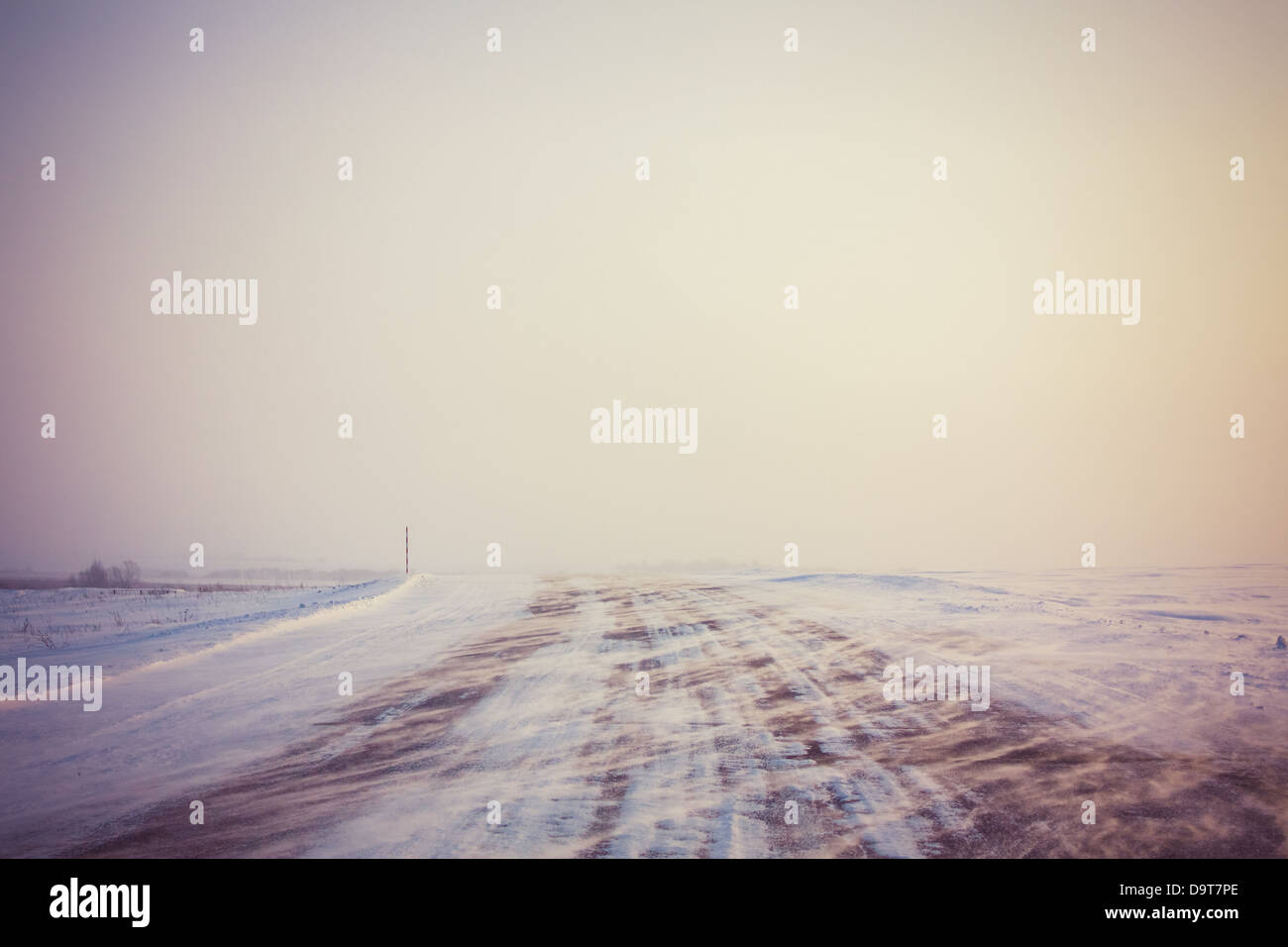 snowy land road at winter Stock Photo - Alamy