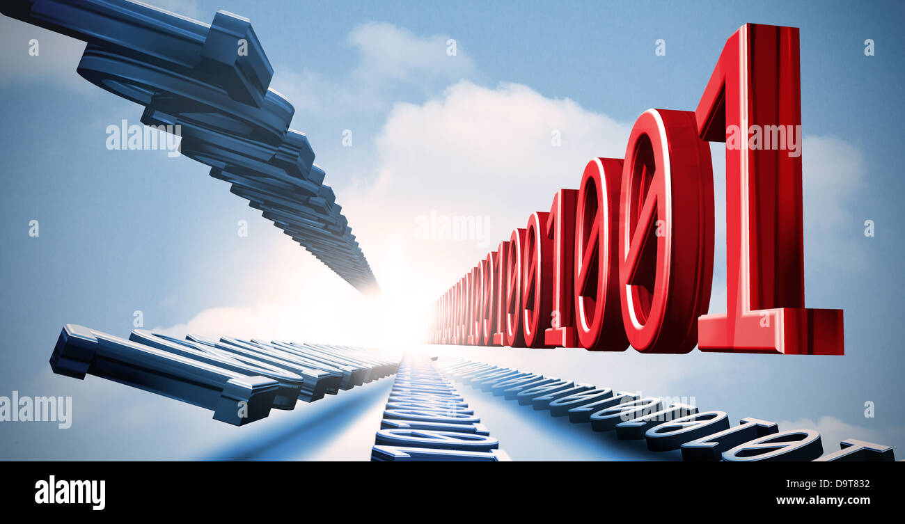 3d binary code in the sky Stock Photo - Alamy