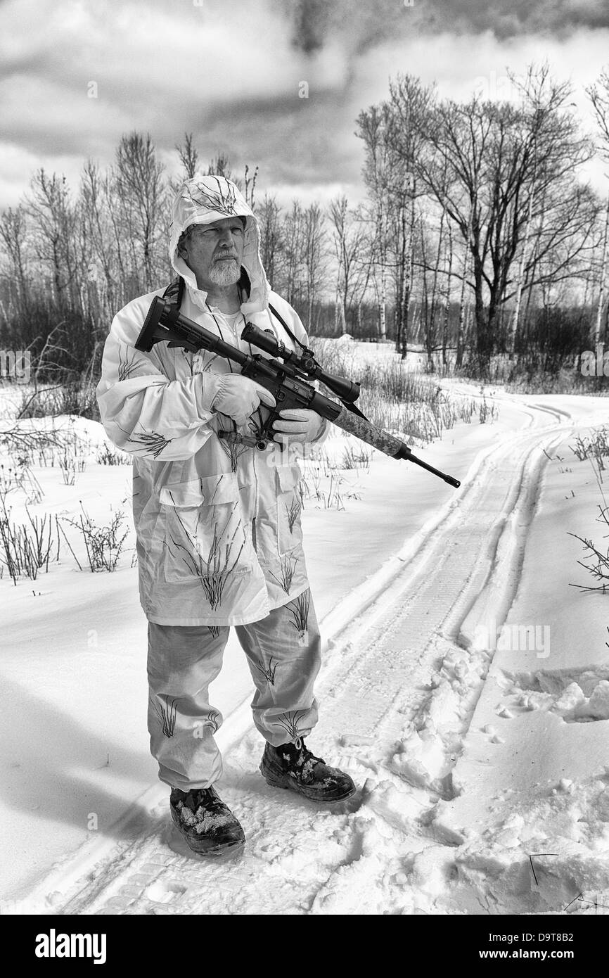 Winter season snow middle Black and White Stock Photos & Images - Alamy