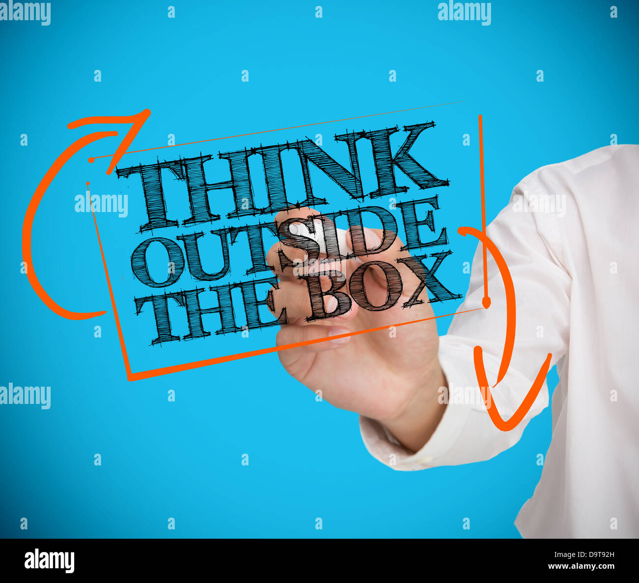 Think outside the box hi-res stock photography and images - Alamy