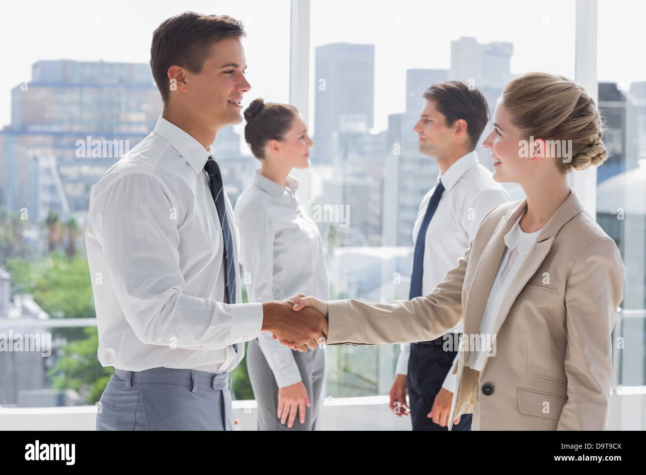 Partners giving a handshake Stock Photo - Alamy